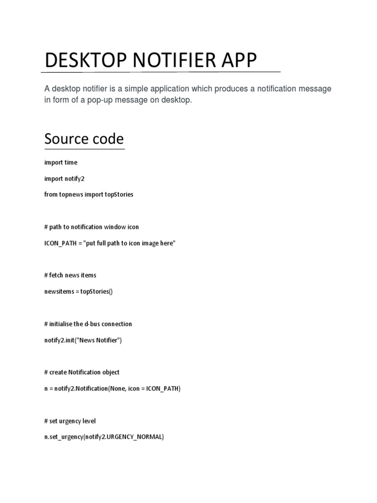 Desktop Notifier App Pdf 