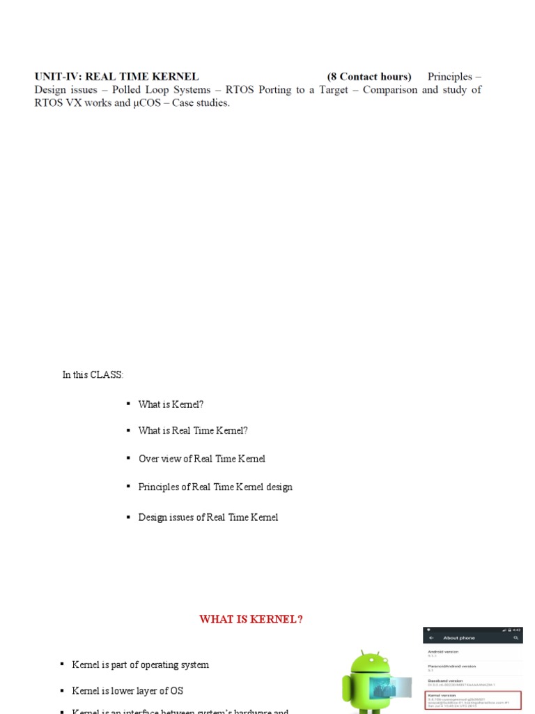 REAL TIME KERNELL-Introduction, Principles and Design Issues | PDF | Scheduling (Computing ...