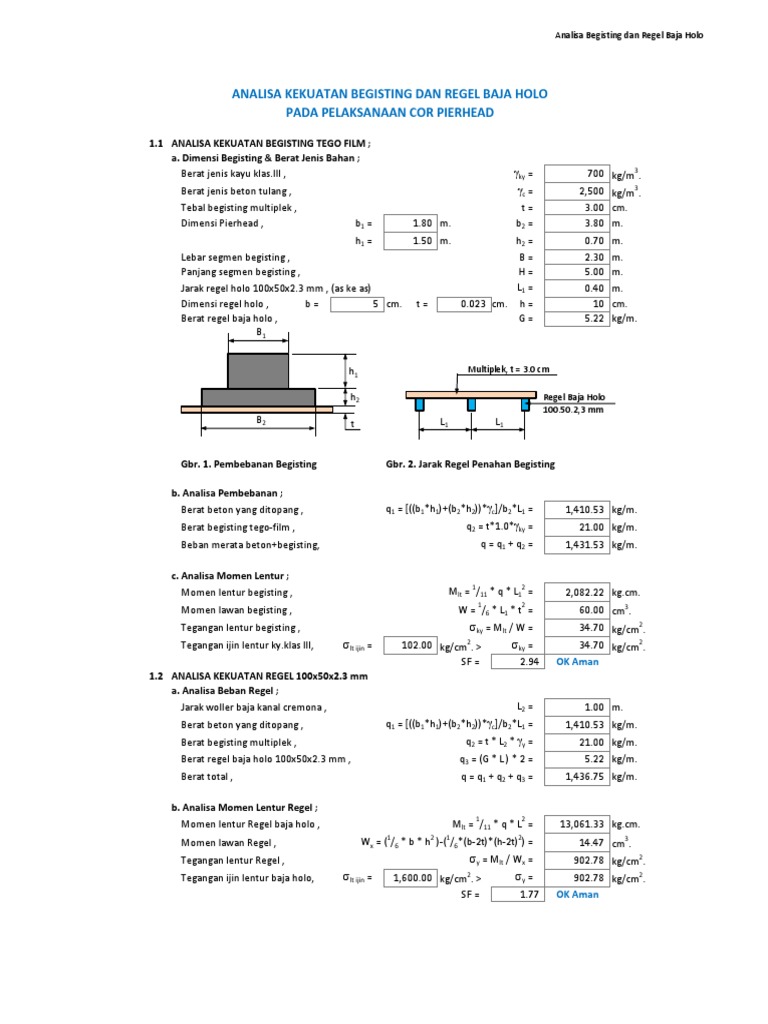 Analisa Begisting dan Regel Baja Holo 1 | PDF
