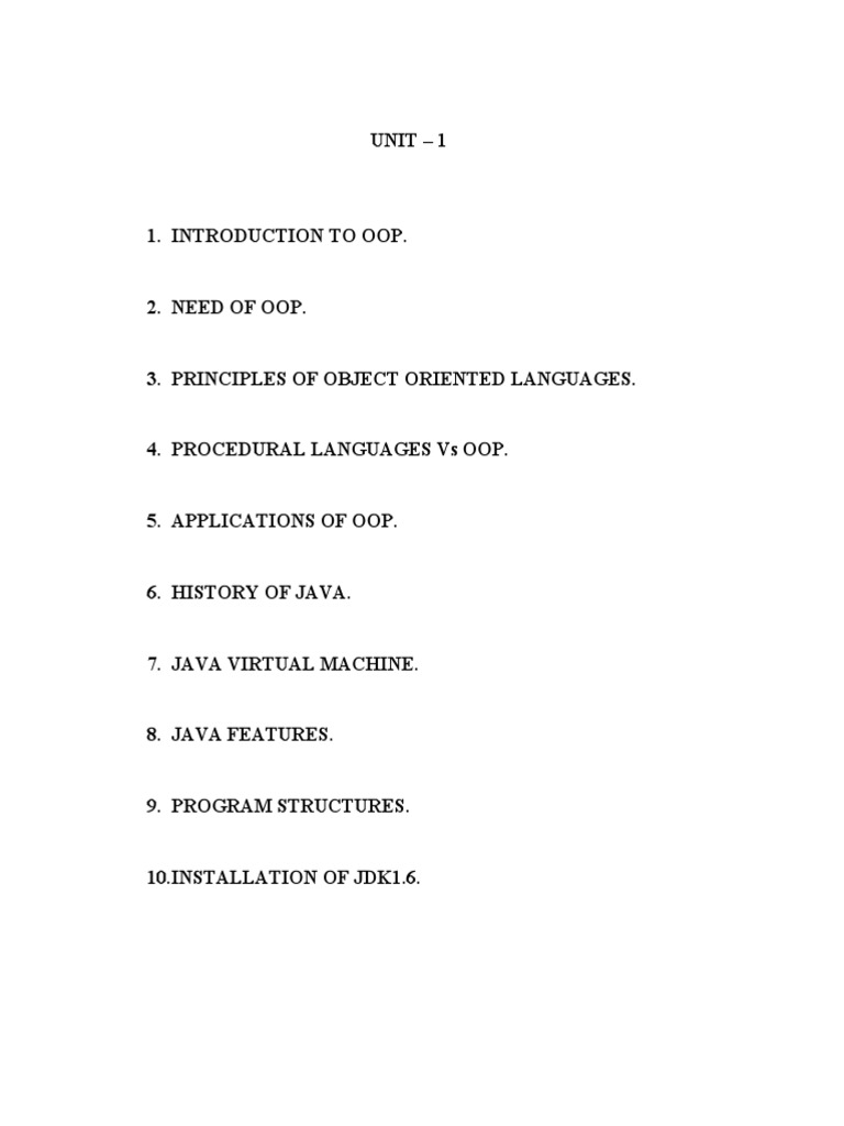 Java-Unit-1 Part A | PDF | Object Oriented Programming | Inheritance (Object Oriented Programming)