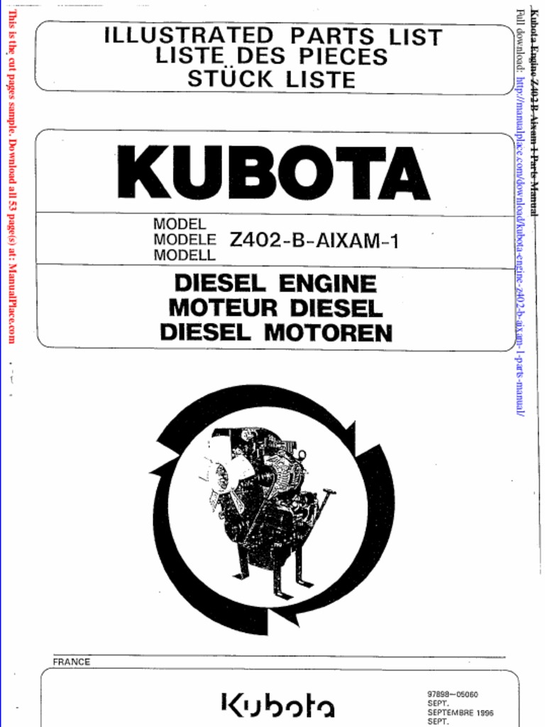 Kubota Engine z402 B Aixam 1 Parts Manual | PDF