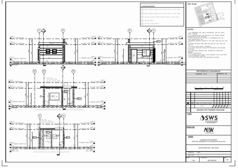 24- Sheet-ELEVATIONS 3&4 - SECTIONS | PDF | Civil Engineering | Buildings And Structures