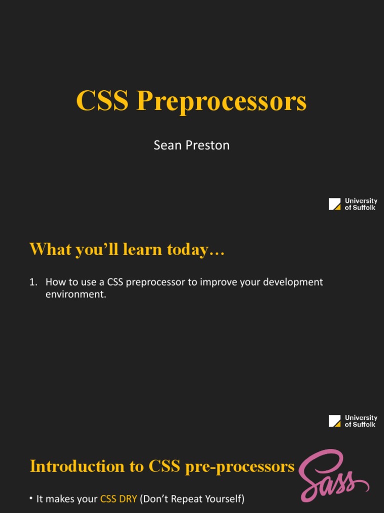 Week 10 - CSS Preprocessors | PDF | Computer Engineering | Computer Programming