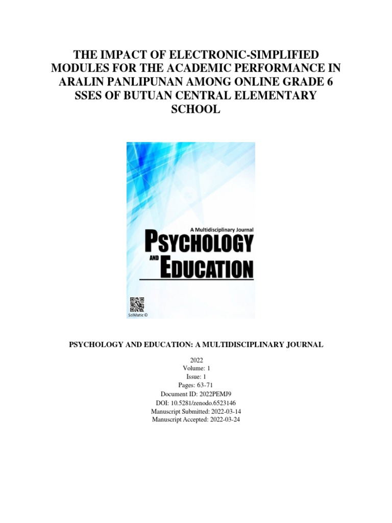 The Impact of Electronic-Simplified Modules For The Academic ...