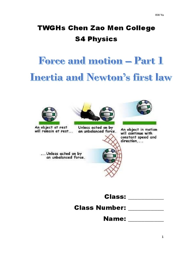 「Book 2 Ch.3-4 Force and motion Part 1 - teacher - 22-23.pdf」的複製本 | PDF | Force | Friction