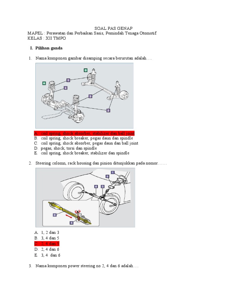Jawaban Pas Sasis | PDF