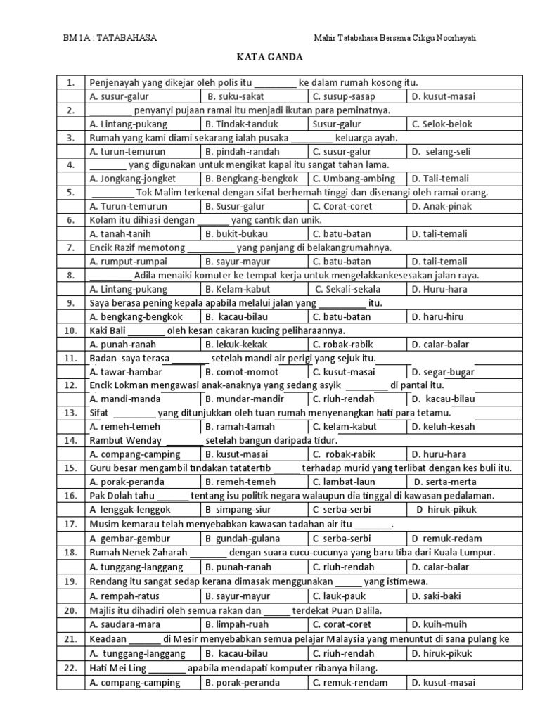 Latihan Kata Ganda | PDF
