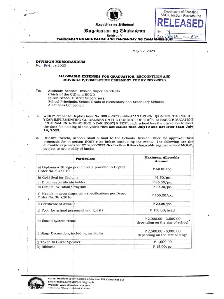 DM No. 164 S. 2023 | PDF