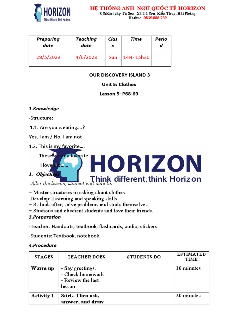 Lesson Plan Unit 5 Lesson 5 Page 68-69 4-6-2023 | PDF | Communication ...