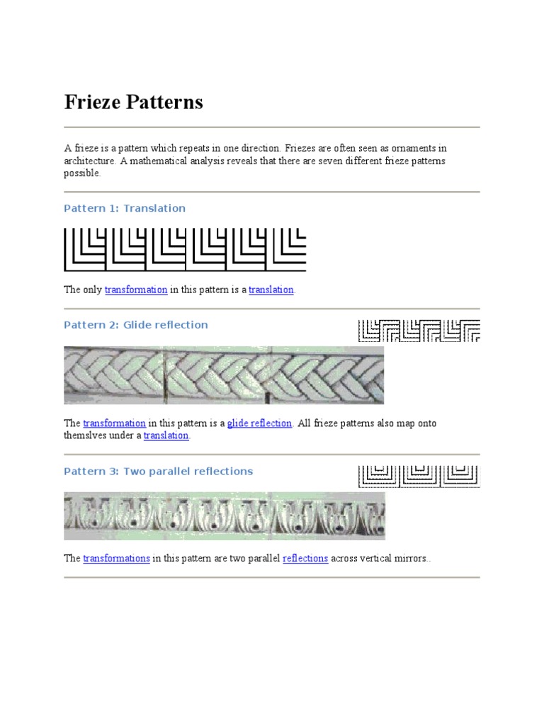 Frieze Patterns | Pattern | Symmetry