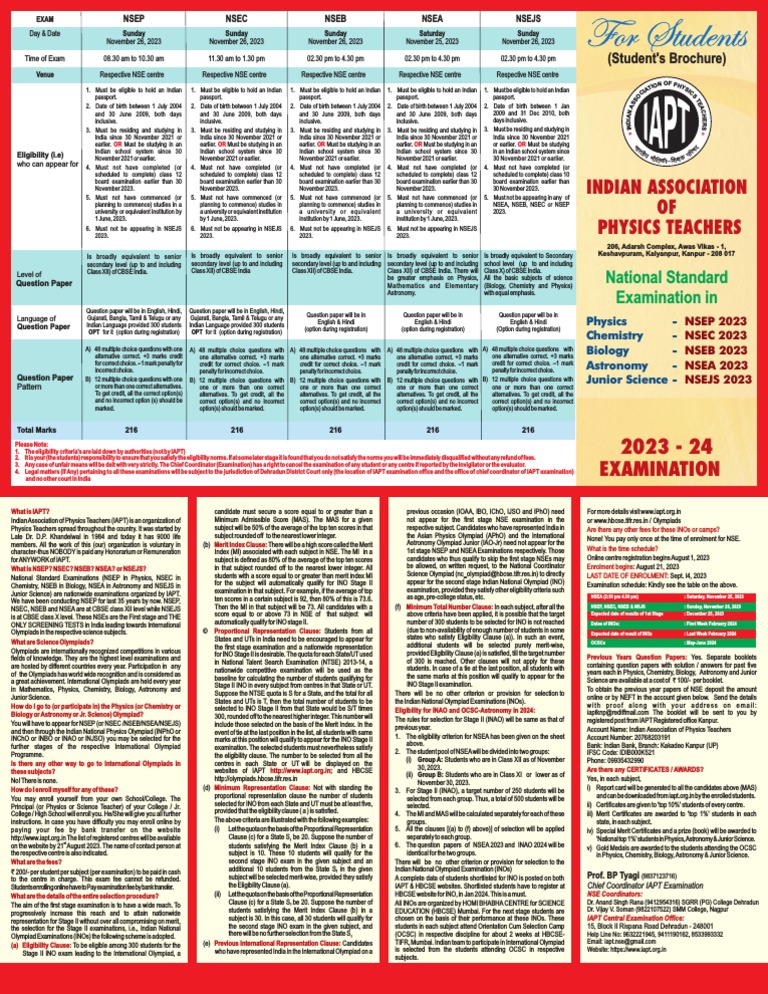 NSE Student Brochure 2023 | PDF | Science | Science Education
