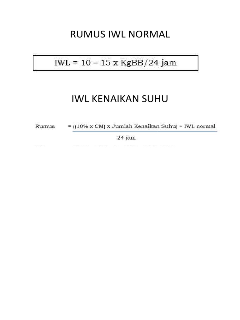RUMUS IWL NORMAL | PDF
