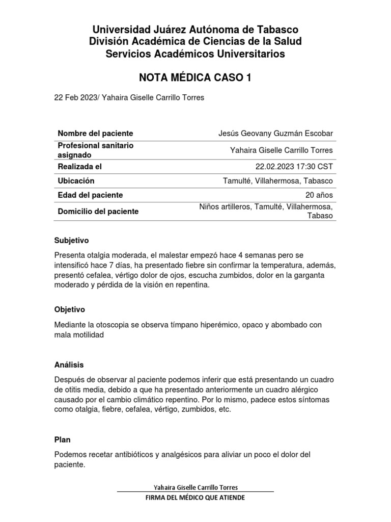 Nota médica | PDF