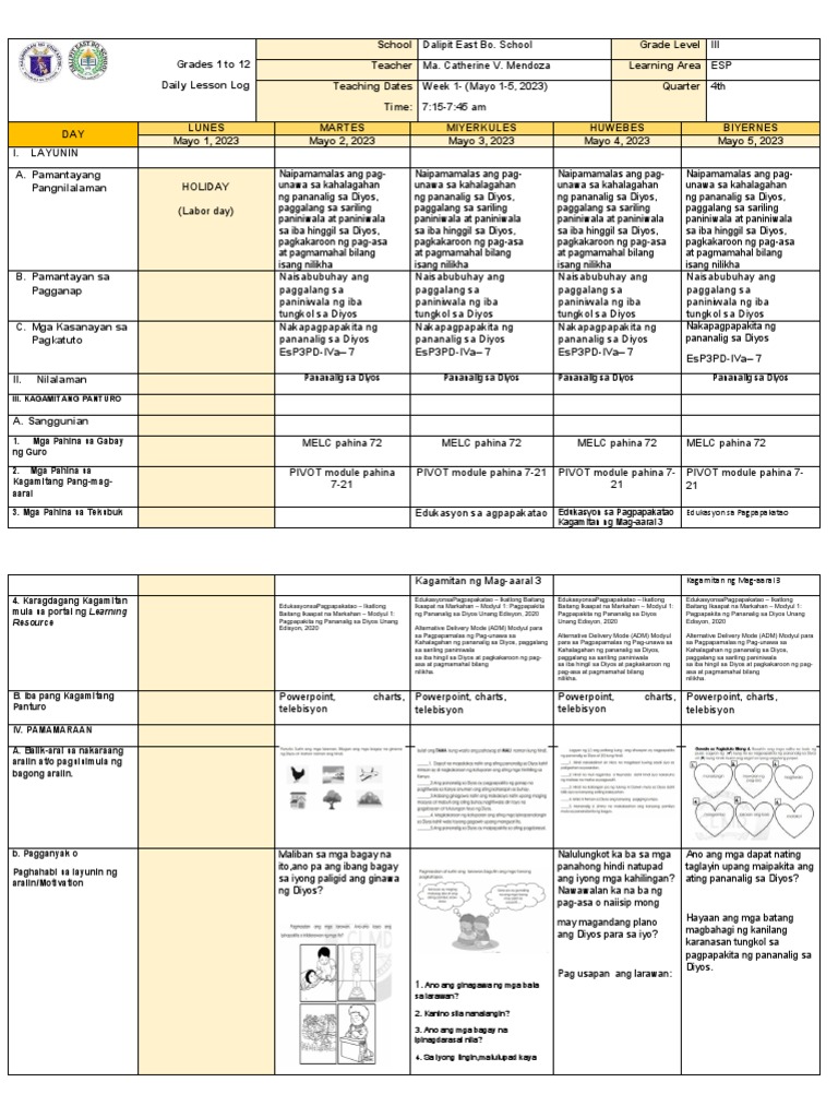 DLL-ESP-Q4-WEEK 1 | PDF