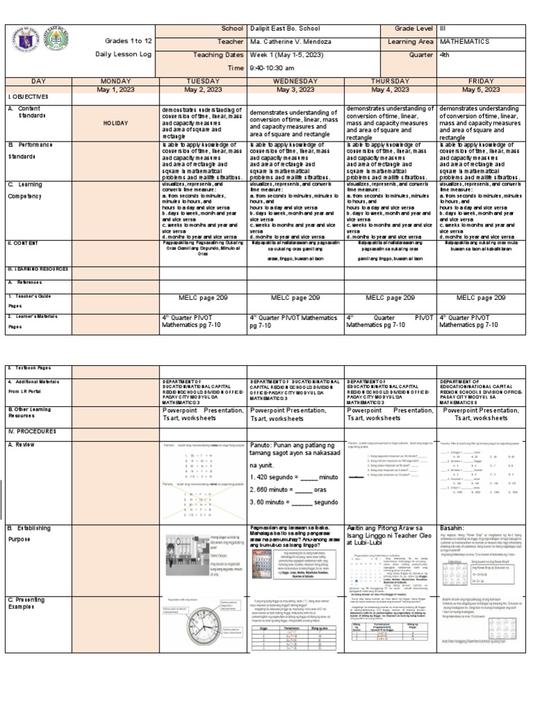 Grade 3 Math Lesson Plan | PDF | Cognitive Psychology | Intelligence