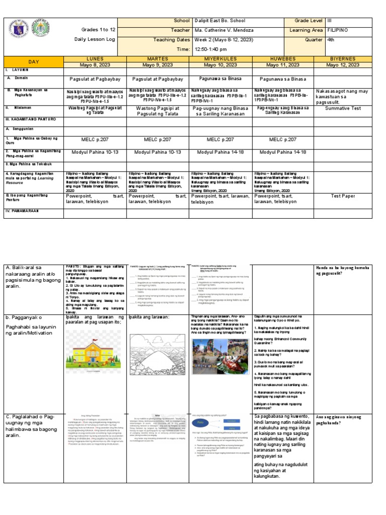 Dll-Filipino-Q4-Week 2 | PDF