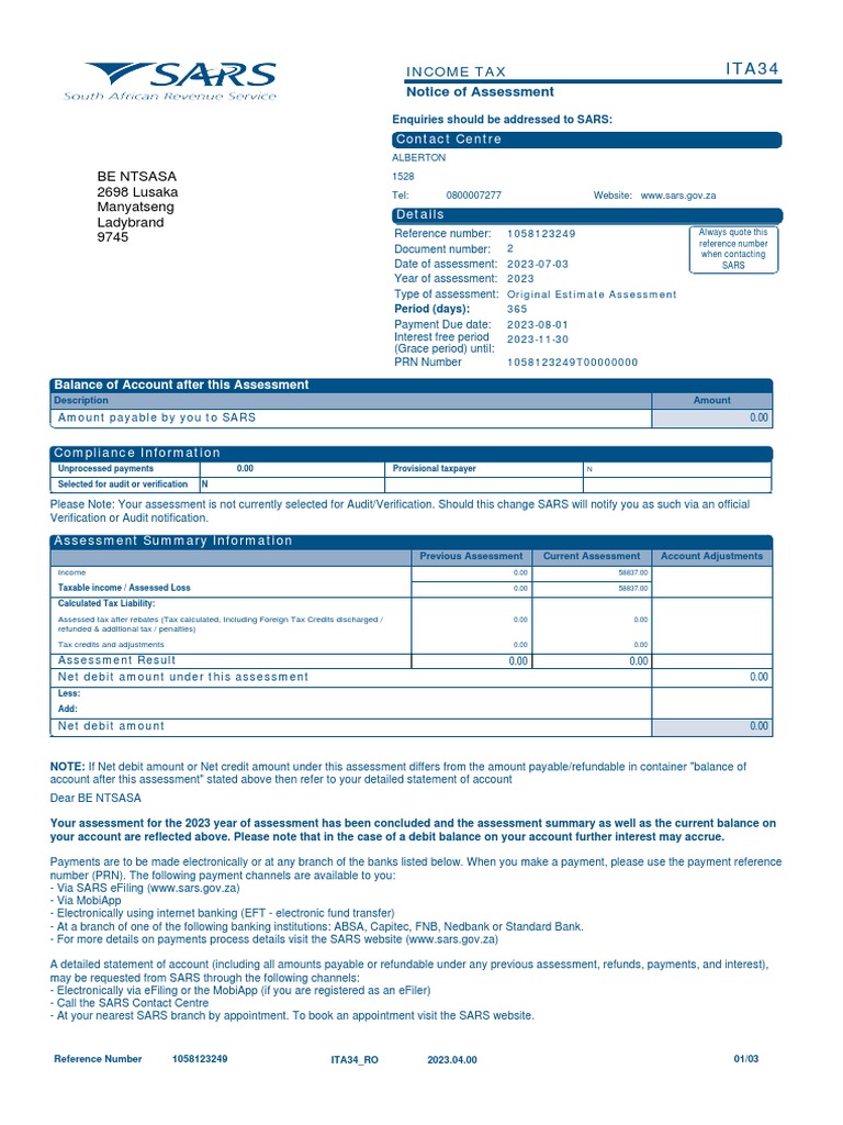 Ita34 1058123249 | Download Free PDF | Tax Refund | Taxes