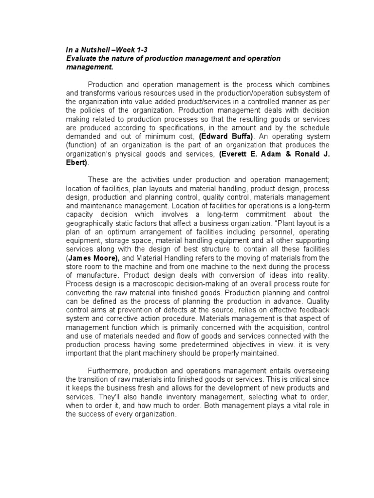 Production Management | PDF | Operations Management | Economies