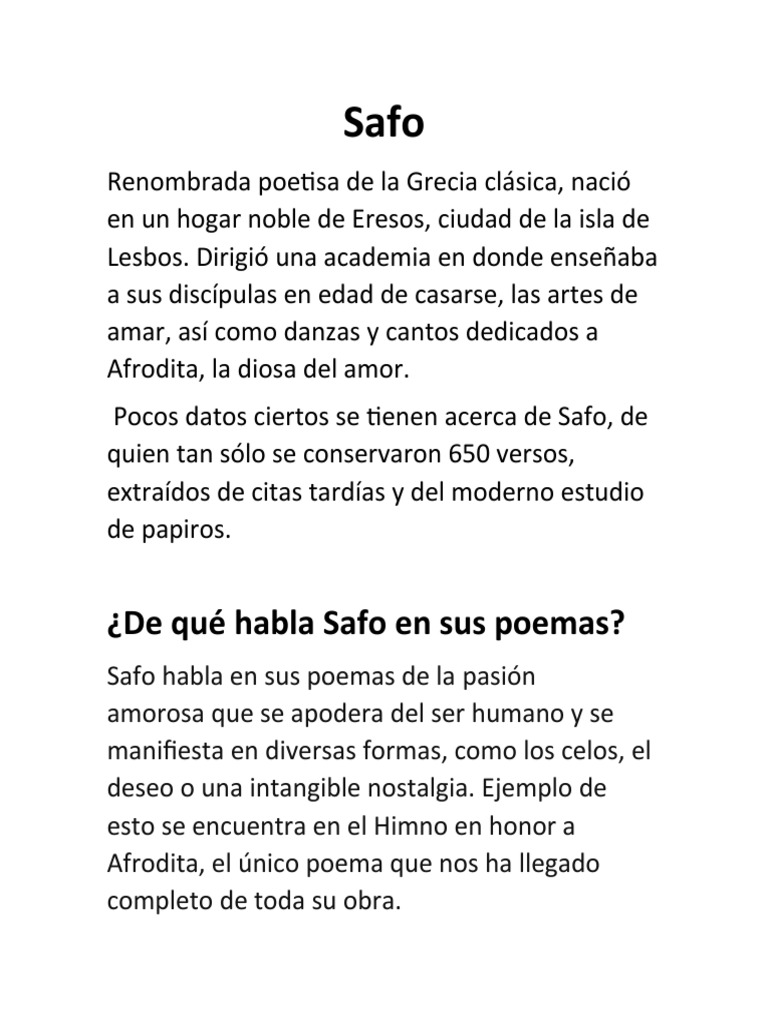 Safo | PDF