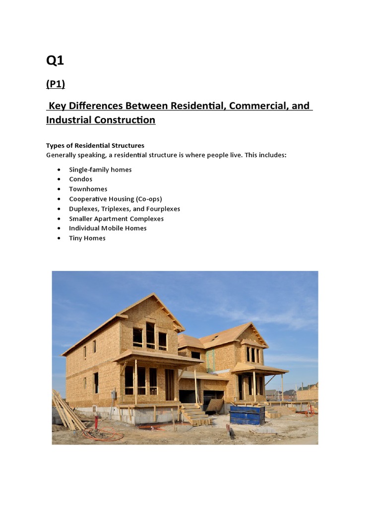(P1) Key Differences Between Residential, Commercial, and Industrial Construction | PDF | Economies