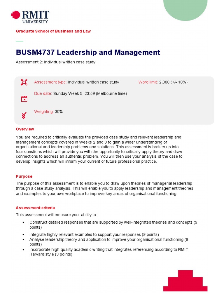 BUSM4737 Assessment 2 TP3 2023-2 | PDF | Plagiarism | Leadership