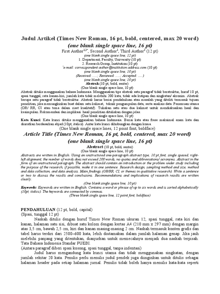 Template Artikel PTK | PDF | Thesis | Text