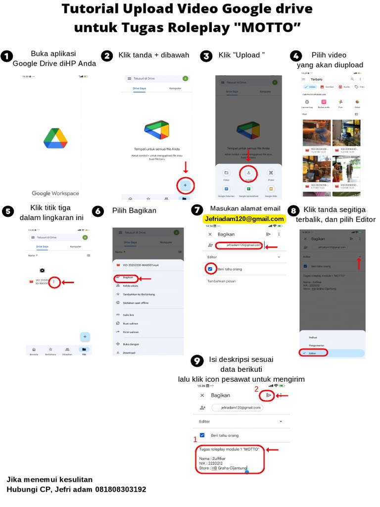Tutorial Upload Video Google Drive Untuk Tugas Roleplay MOTTO" | PDF