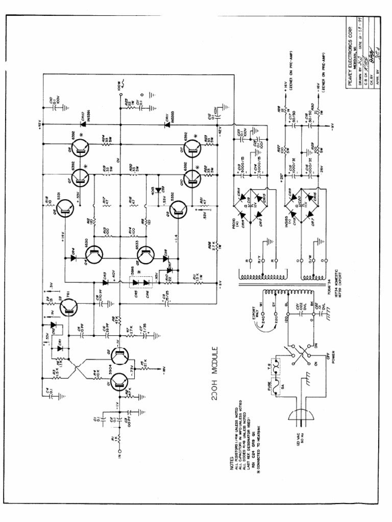 Peavey 200H 6 79 Power Module Schematic | PDF