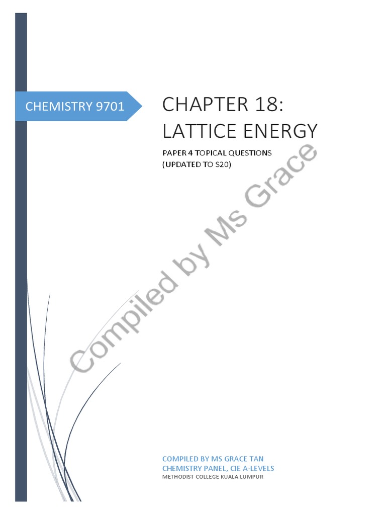 2201 P4 Chapter 18 Lattice Energy Student Homework - Watermark | PDF ...