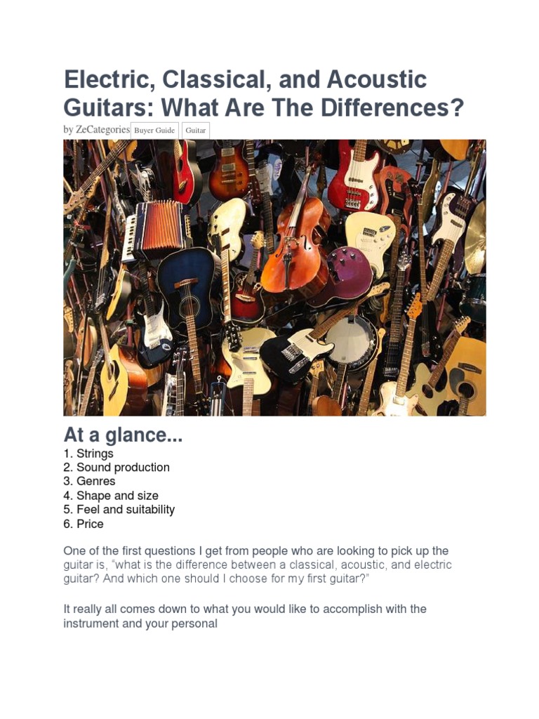 Types of Guitar | Download Free PDF | Guitars | Classical Guitar