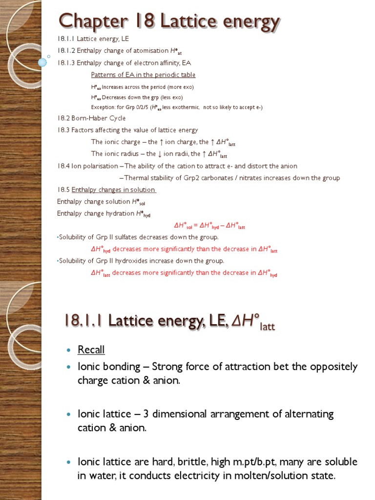 Understanding Lattice Energy Factors | PDF | Ionic Bonding | Ion