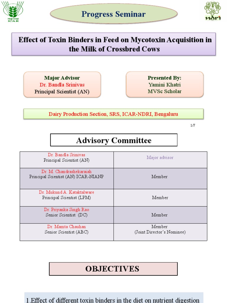 Progress Seminar Yamini | PDF | Mycotoxin | Nutrition