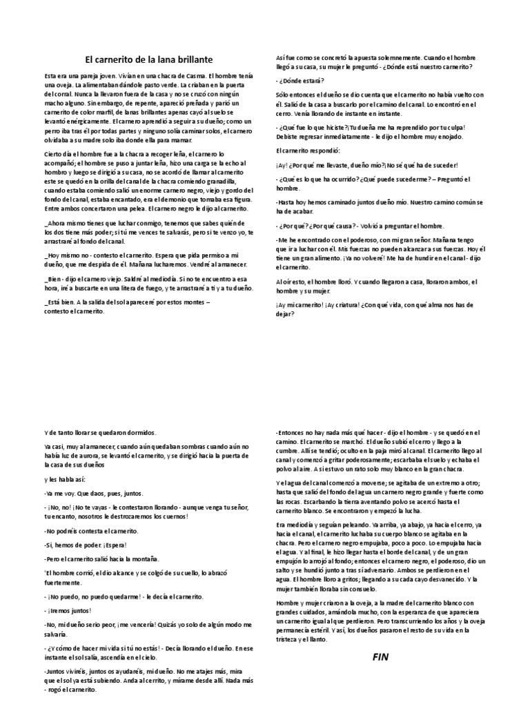 El destino del carnerito blanco | PDF | Oveja