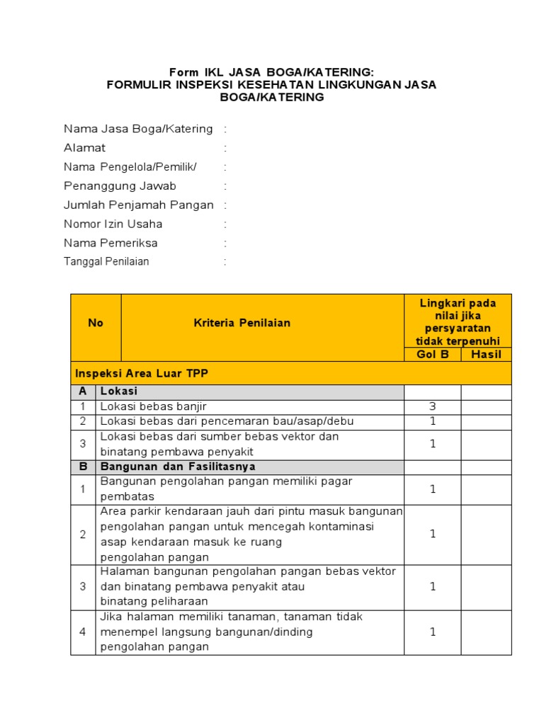 Form IKL JASA BOGA Fix | PDF