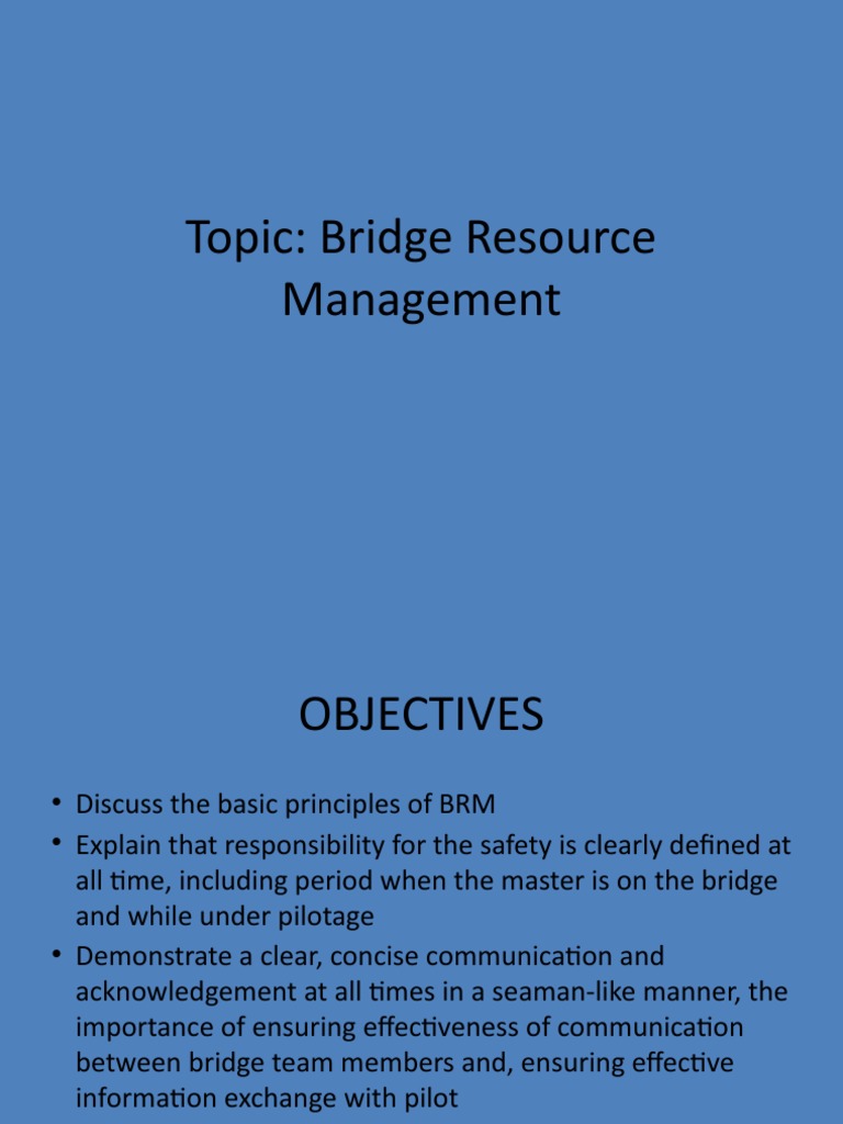Bridge Resource Management | PDF