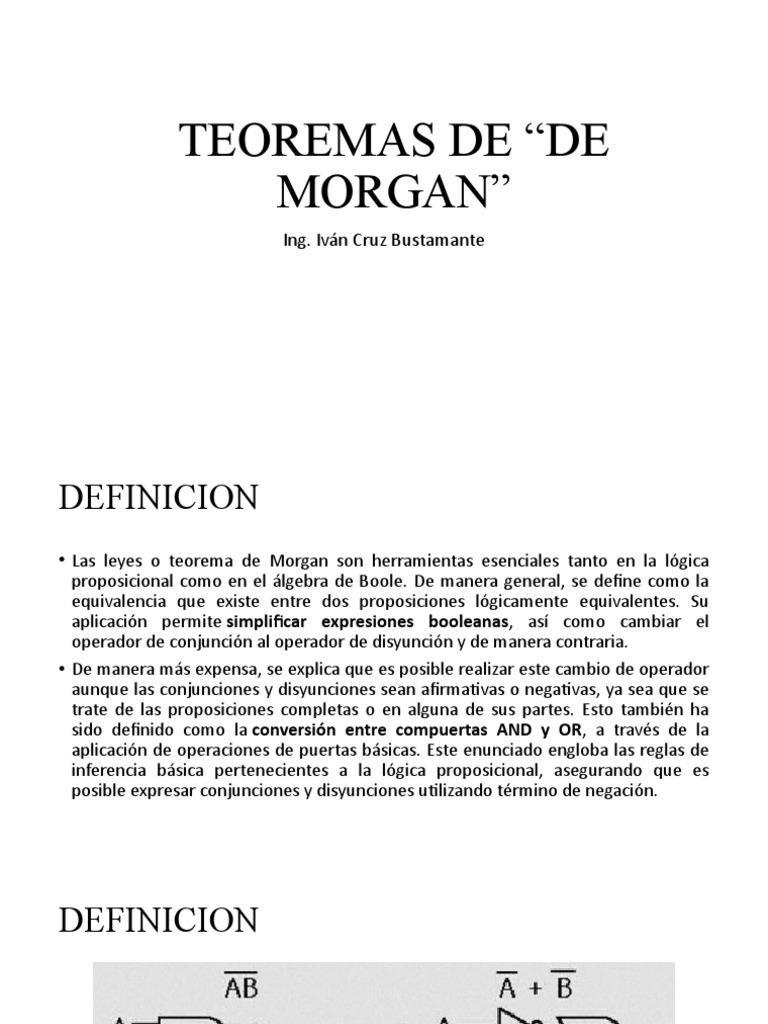 Teoremas de Morgan | PDF