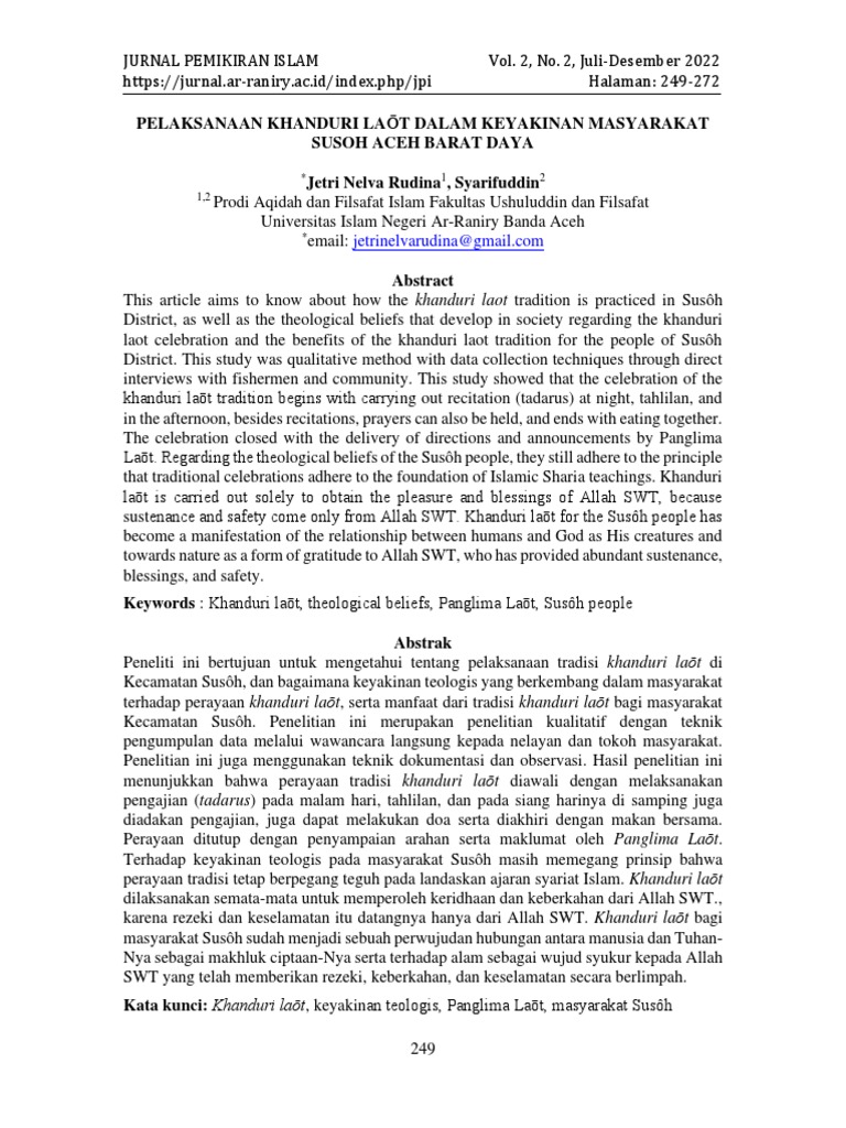 Pelaksanaan_Khanduri_Laot_dalam_Keyakina | PDF | Abrahamic Religions ...