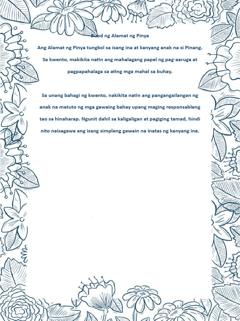 Buod ng Alamat ng Pinya | PDF