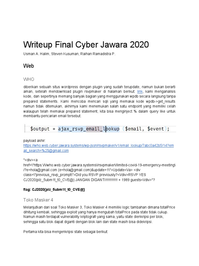 Writeup Final CJ ZEN | PDF