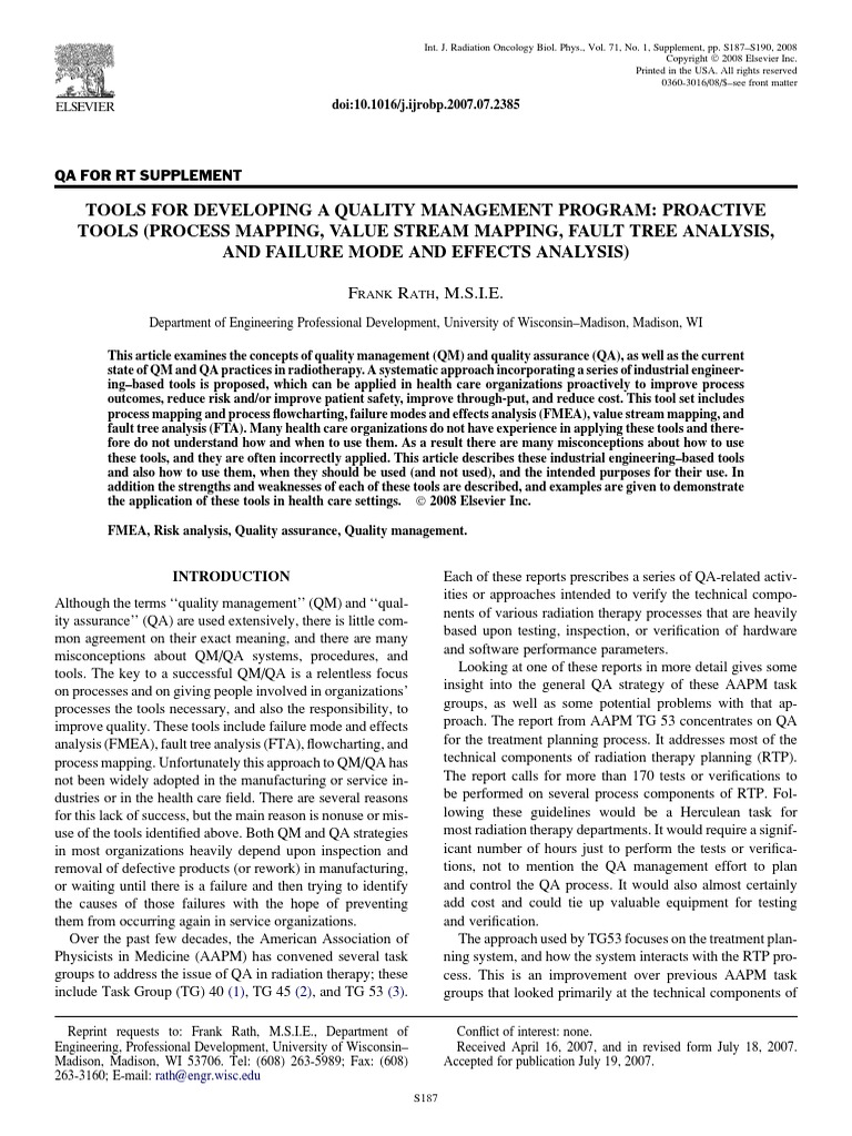 Tools For Developing A Quality Management Program Proactive | Download Free PDF | Quality ...