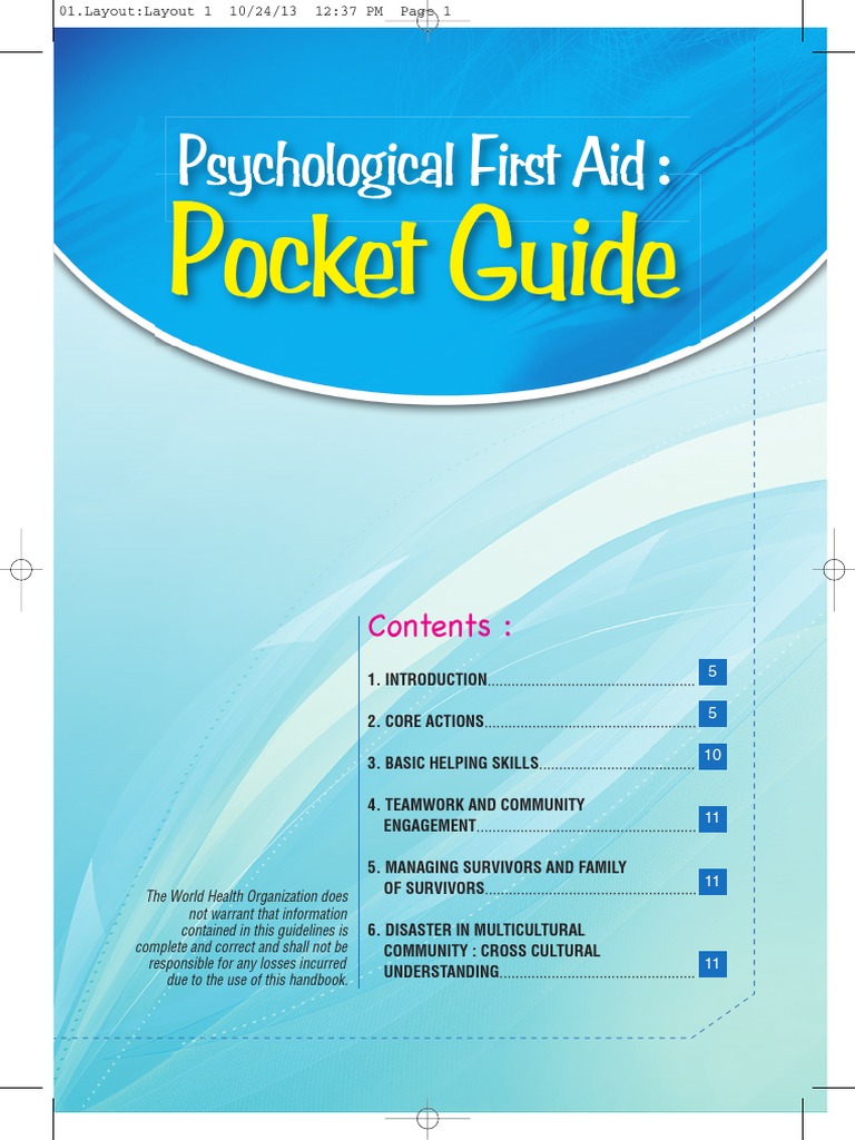 Psychological First Aids Pocket Guide | PDF | Psychological Trauma | Grief