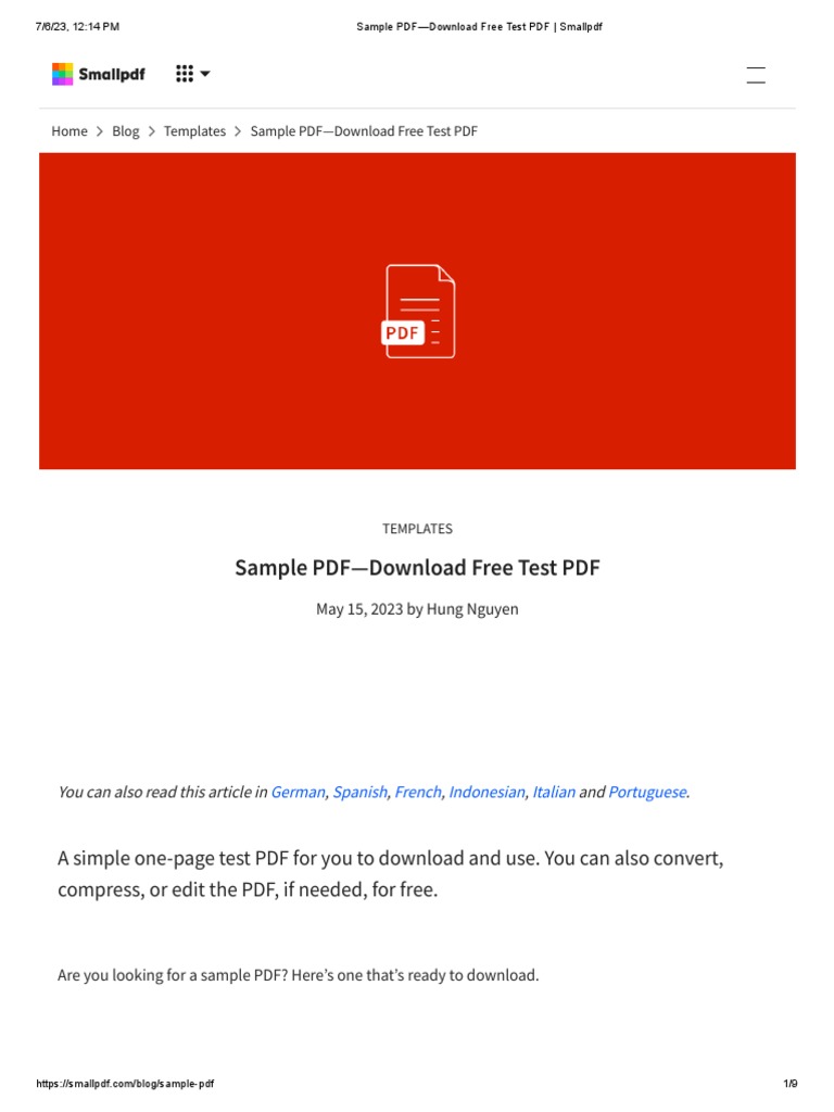 Sample PDF-Download Free Test PDF - Smallpdf | PDF | Microsoft Power ...
