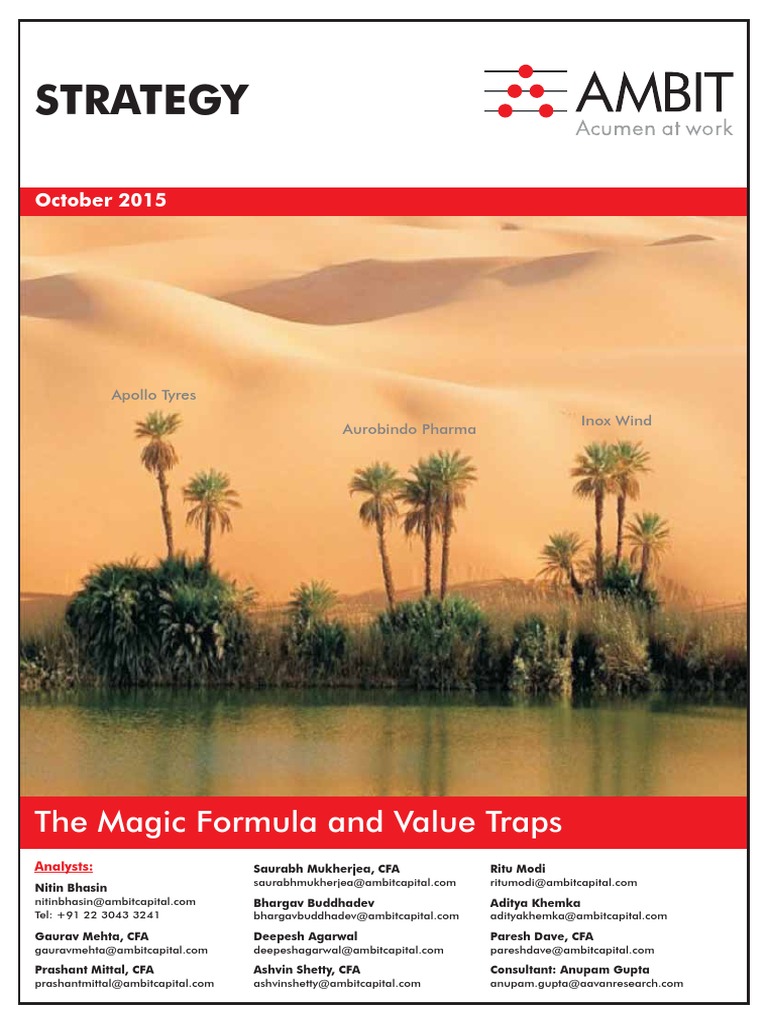 The Magic Formula and Value Traps - Ambit | PDF | Expense | Revenue