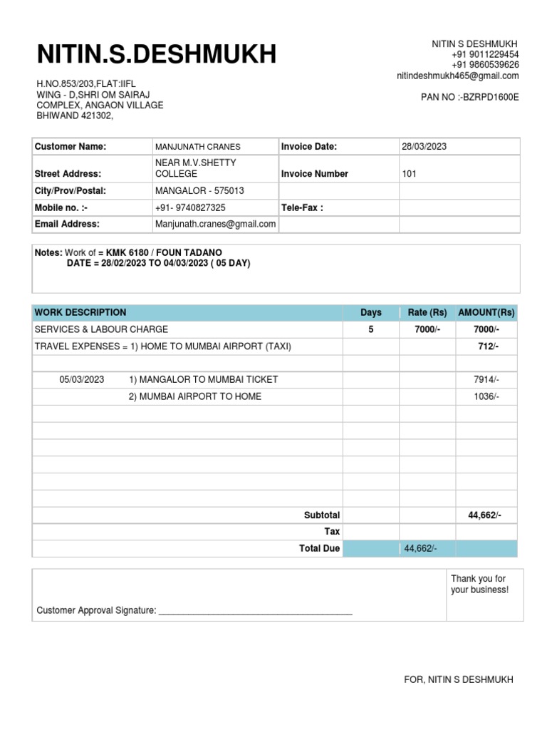 Manjunath Cranes | PDF