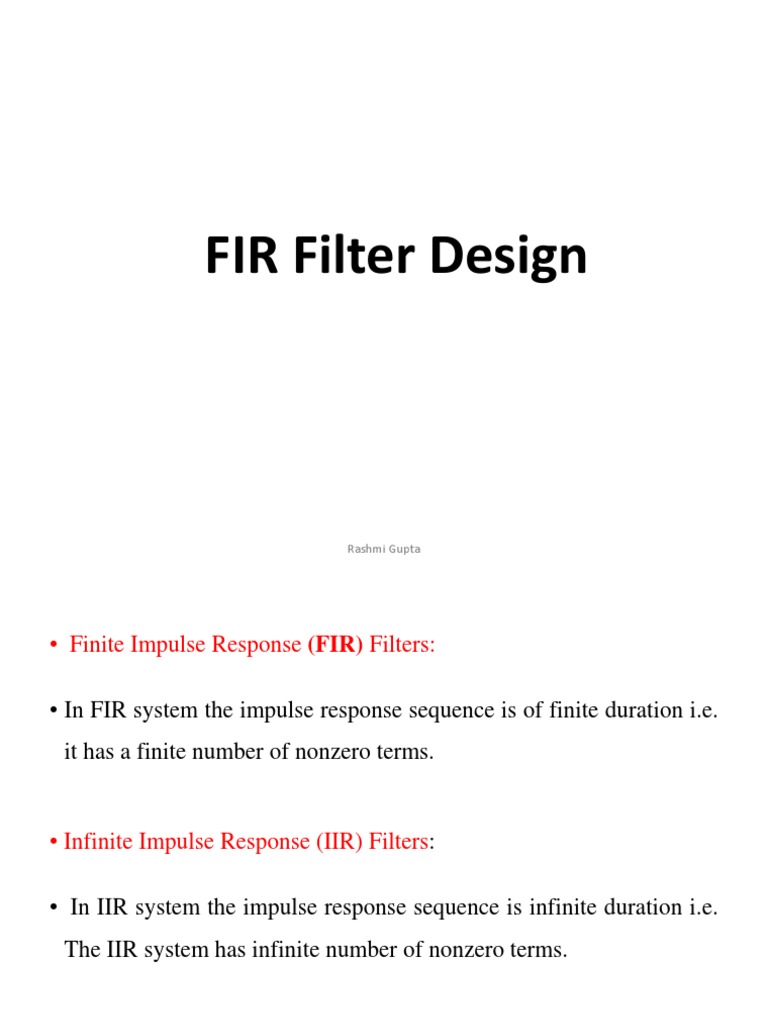 FIR Filter Design | PDF | Filter (Signal Processing) | Signal Processing