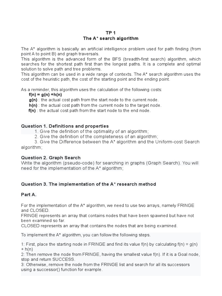 IntroIA TP1 en | PDF | Mathematical Logic | Computer Science