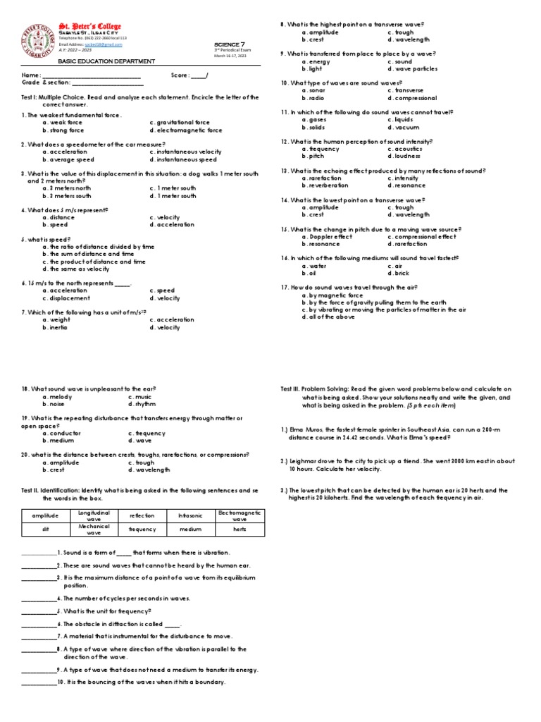 Science 7 | PDF | Waves | Sound