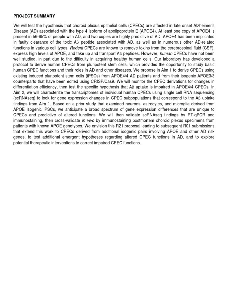 Monuki ApoE Isogenic R21 Key Pages For Lab Meeting | PDF | Apolipoprotein E | Amyloid Beta