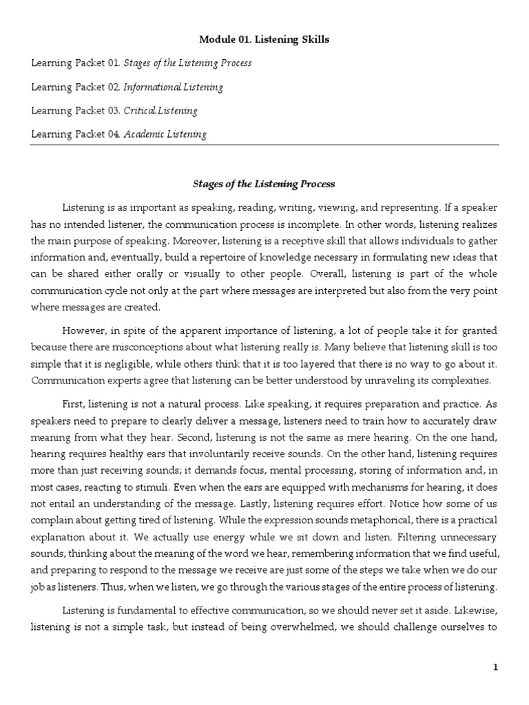 ESEN Module 1 - CP1-4 Reviewer | PDF | Information | Communication