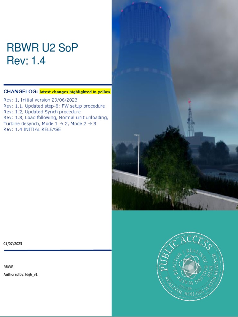 RBWR U2 SoP REV 1.4 PUBLIC | PDF | Pump | Valve